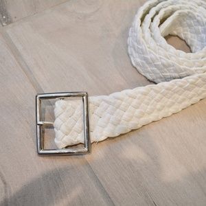 Accessories | White Woven Braided Belt | Poshmark
